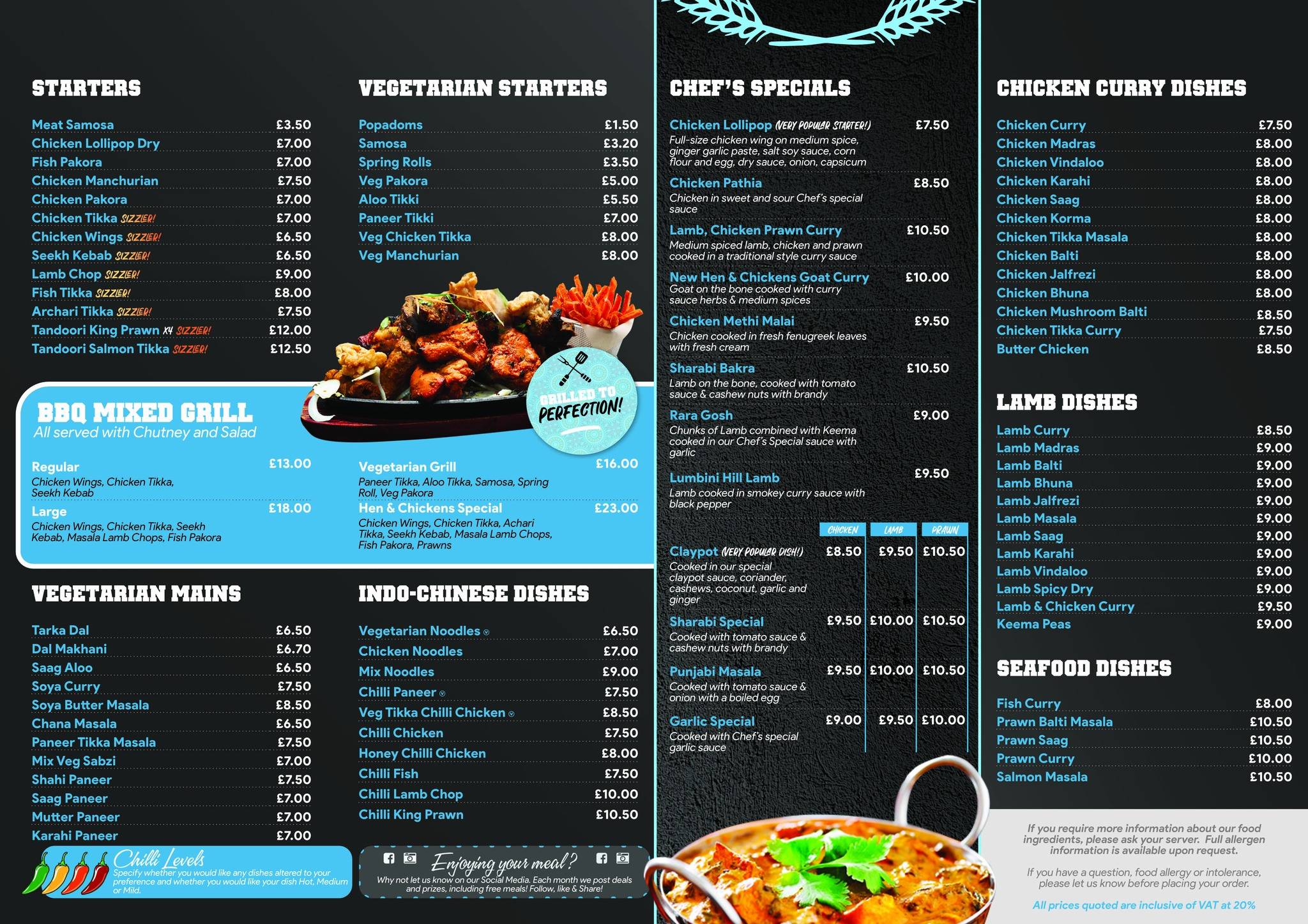 Menu at Hen & Chickens Bar & Grill, West Bromwich