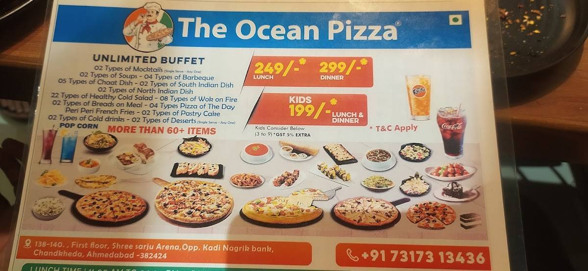 Menu at The Ocean Pizza (Chandkheda,Ahmedabad), Ahmedabad