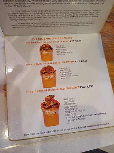 Carta del restaurante The Orange Bucket Eastwood, Ciudad Quezon