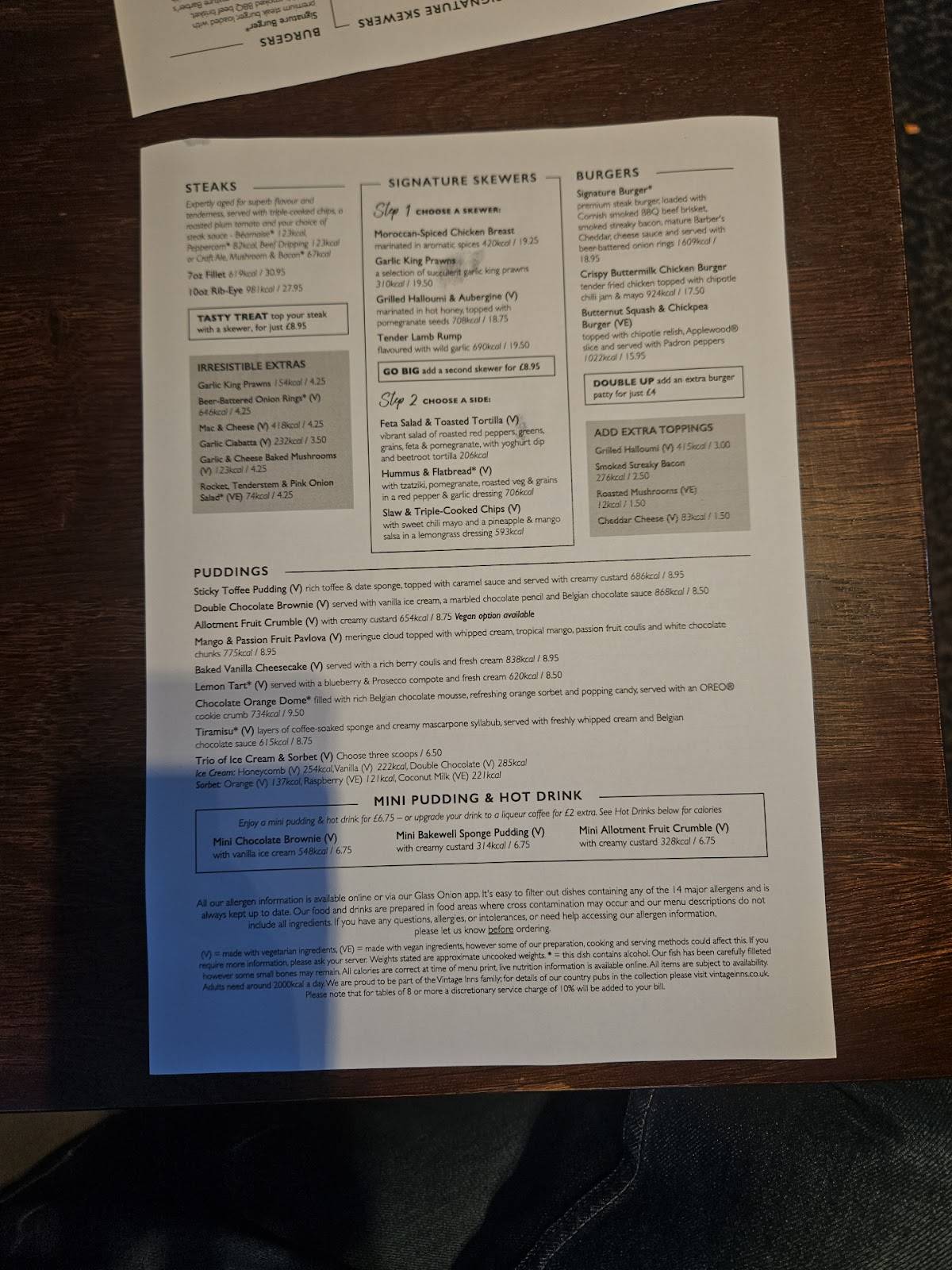Menu at The Otter pub & bar, Kegworth