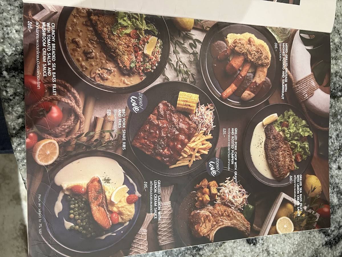 Menu at The Oxygen Beachfront Oasis restaurant, Pattaya City, 400/1098 ...