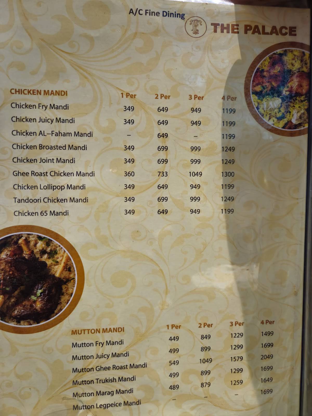 Menu at The Palace Hotel NH9, Rudraram