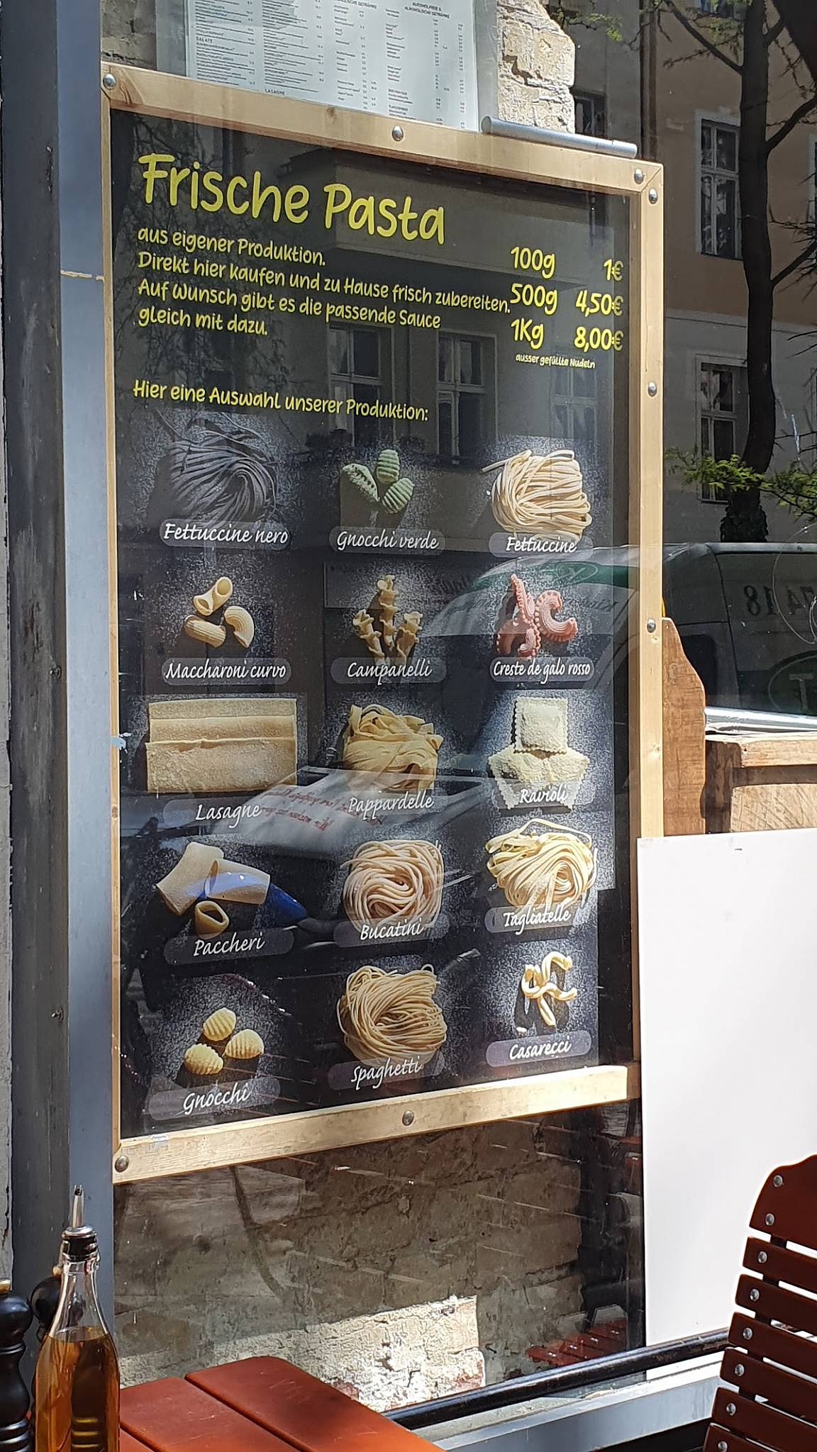 Speisekarte von The Pasta Room restaurant, Berlin