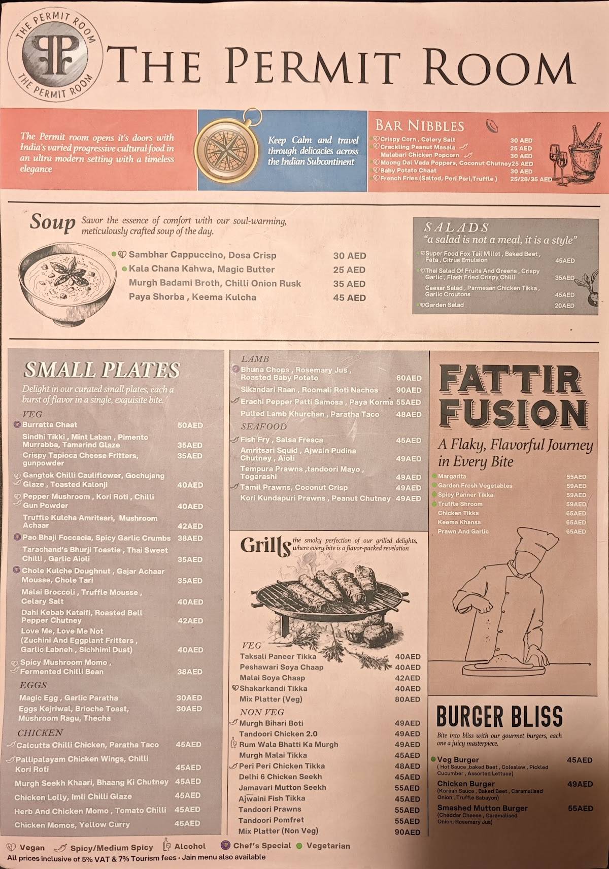 Menu at The Permit Room restaurant, Dubai