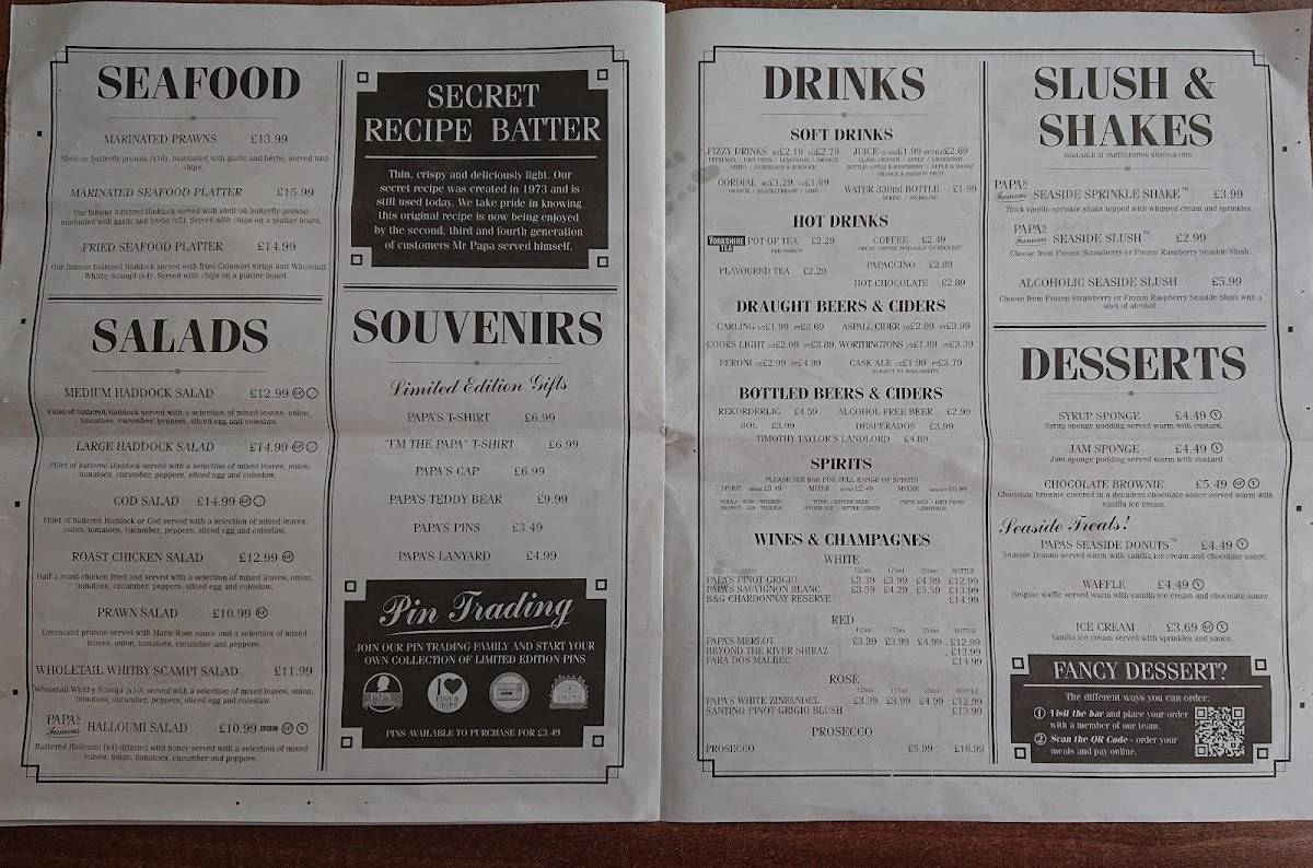 Carta del restaurante The Pier Cleethorpes - Papas, Cleethorpes