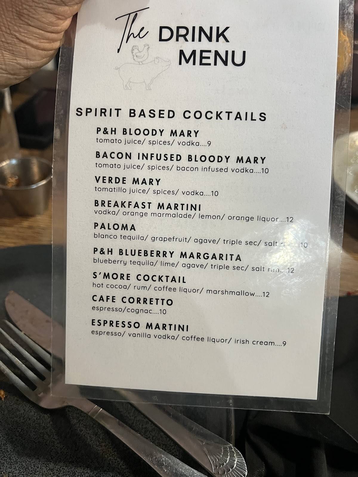 Menu at The Pig and The Hen restaurant, Flint