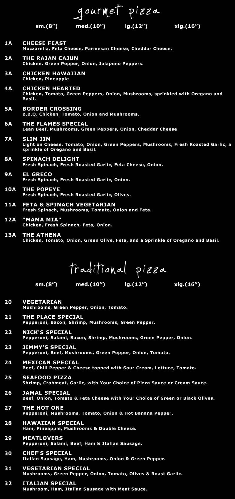 Menu at The Place Pizza And Steak steakhouse, Calgary, Bowness Rd NW