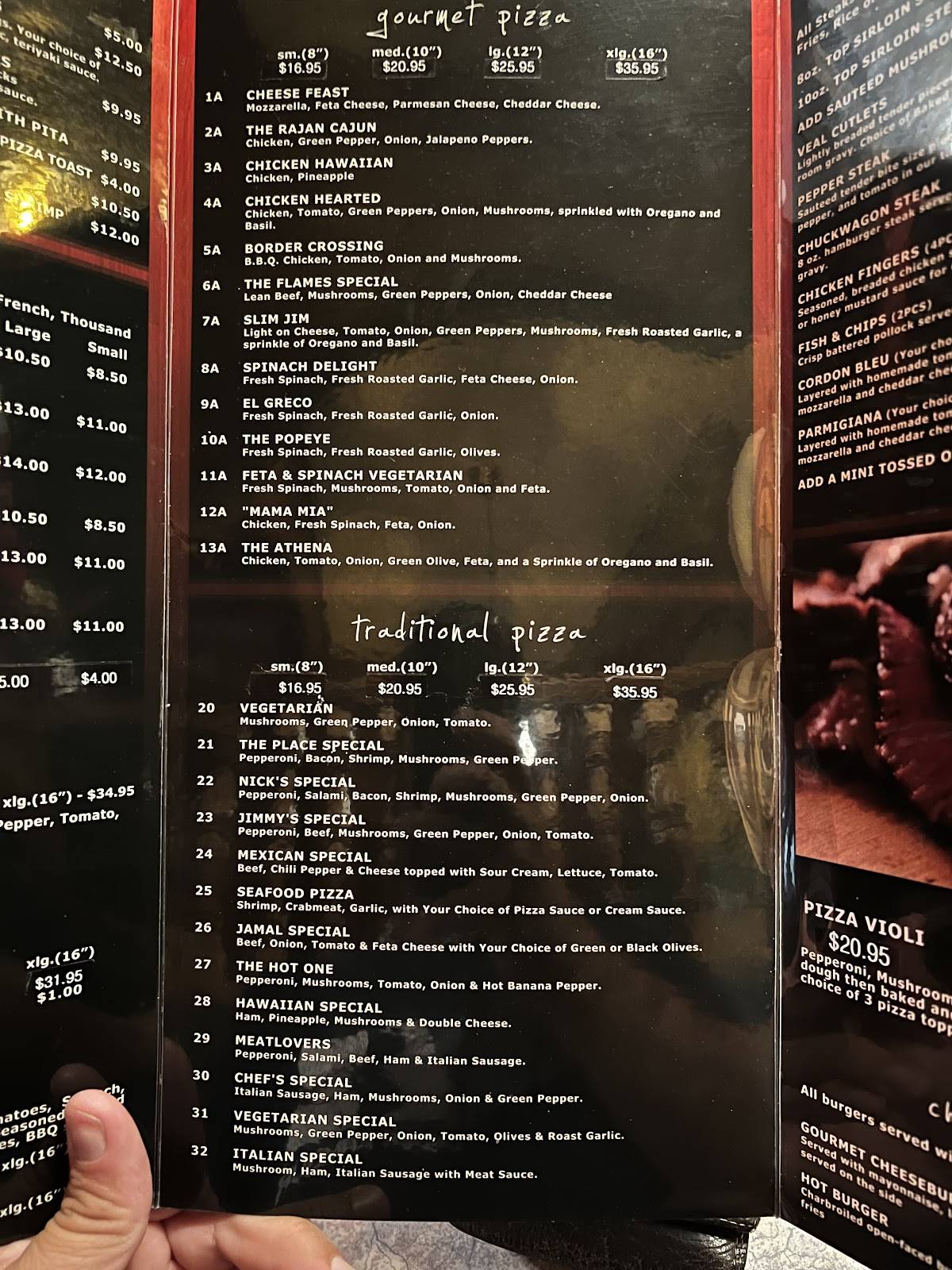 Menu at The Place Pizza And Steak steakhouse, Calgary, Bowness Rd NW