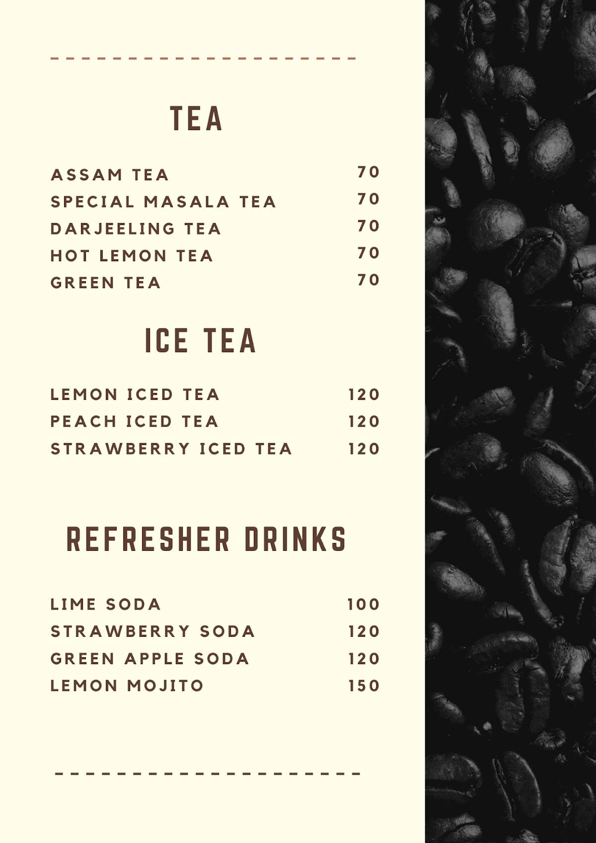 Menu at The Platform Restaurant, Panchkula