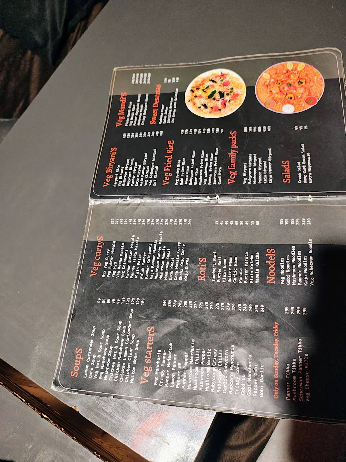 Menu at The Prison Jail Theme Restaurant, Anantapur