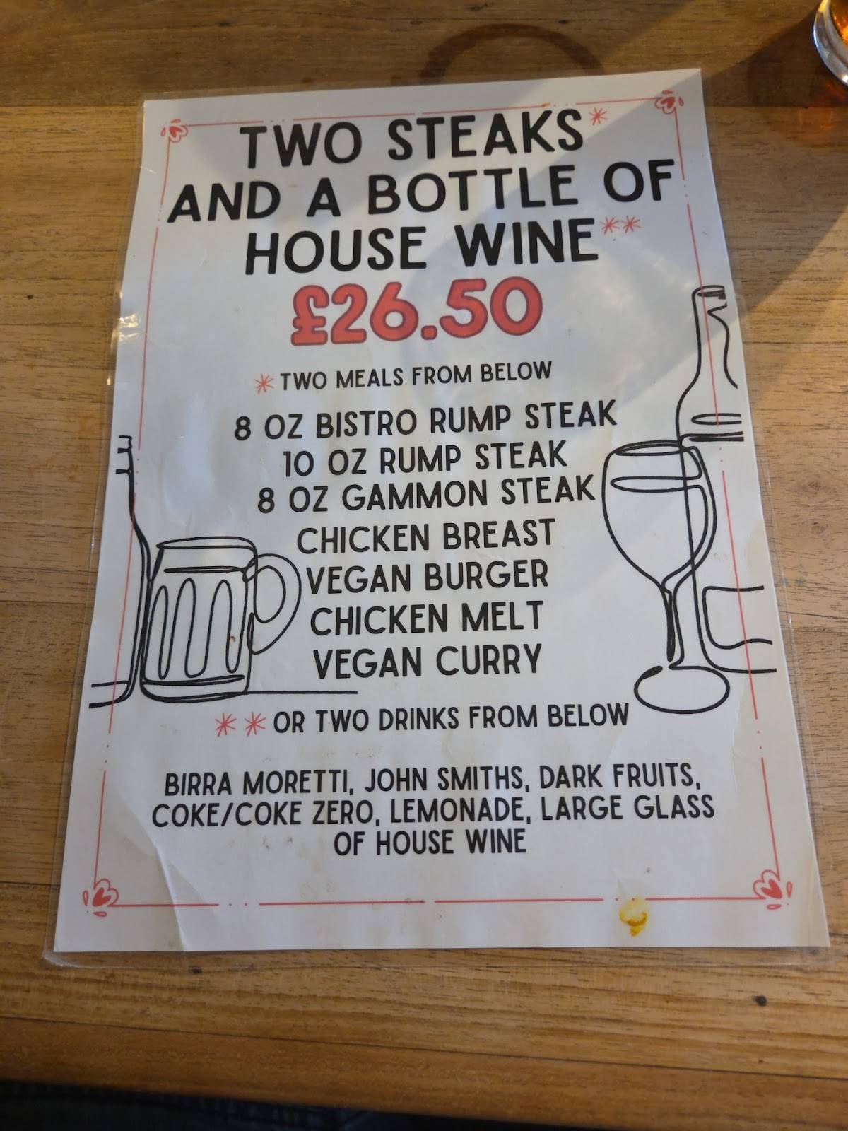 Menu at The Ragley Boat Stop pub & bar, Derby