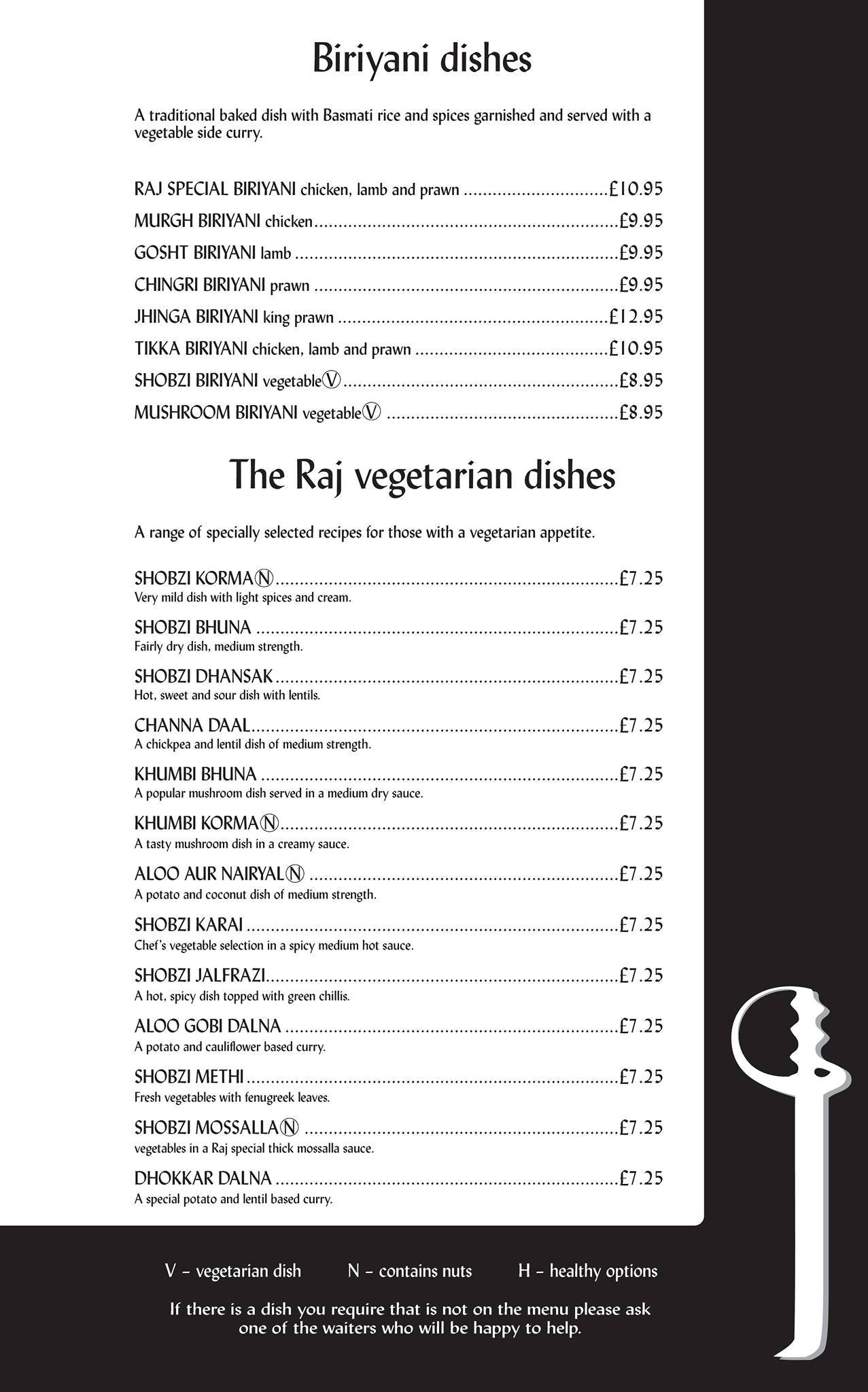 Menu at The Raj Restaurant, Kettering