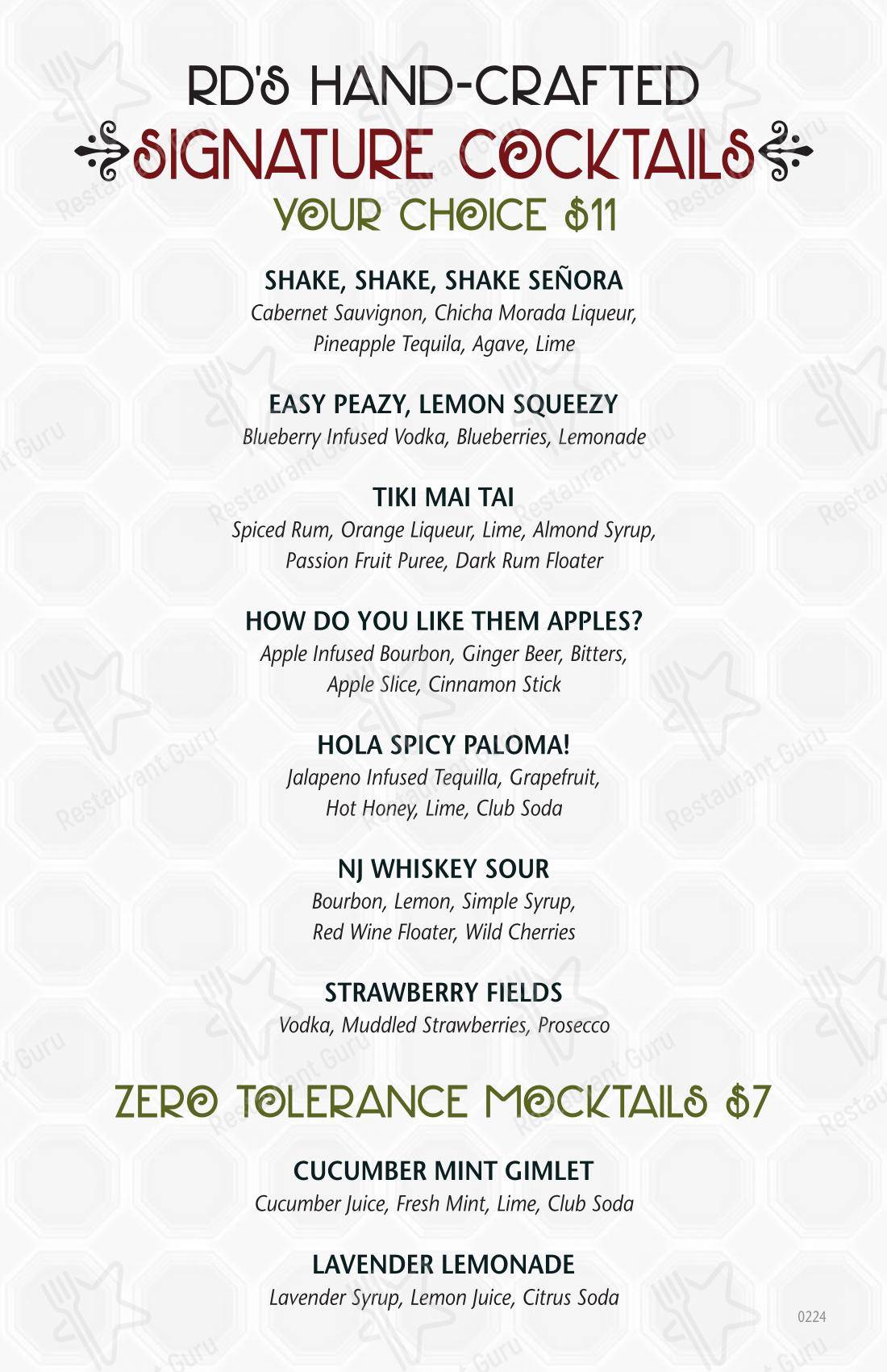 Menu at The Randolph Diner Bar & Grill, Randolph, 517 NJ-10