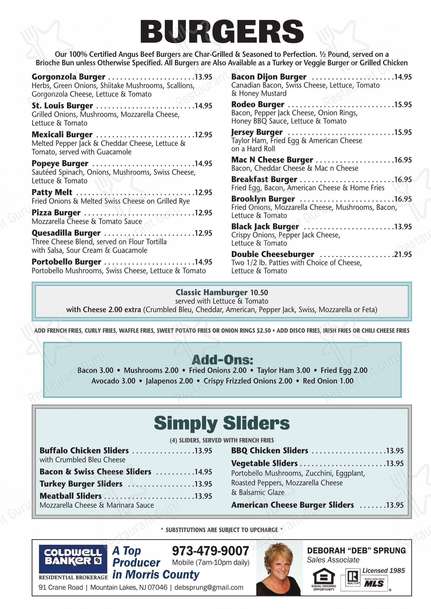 Menu at The Randolph Diner Bar & Grill, Randolph, 517 NJ-10