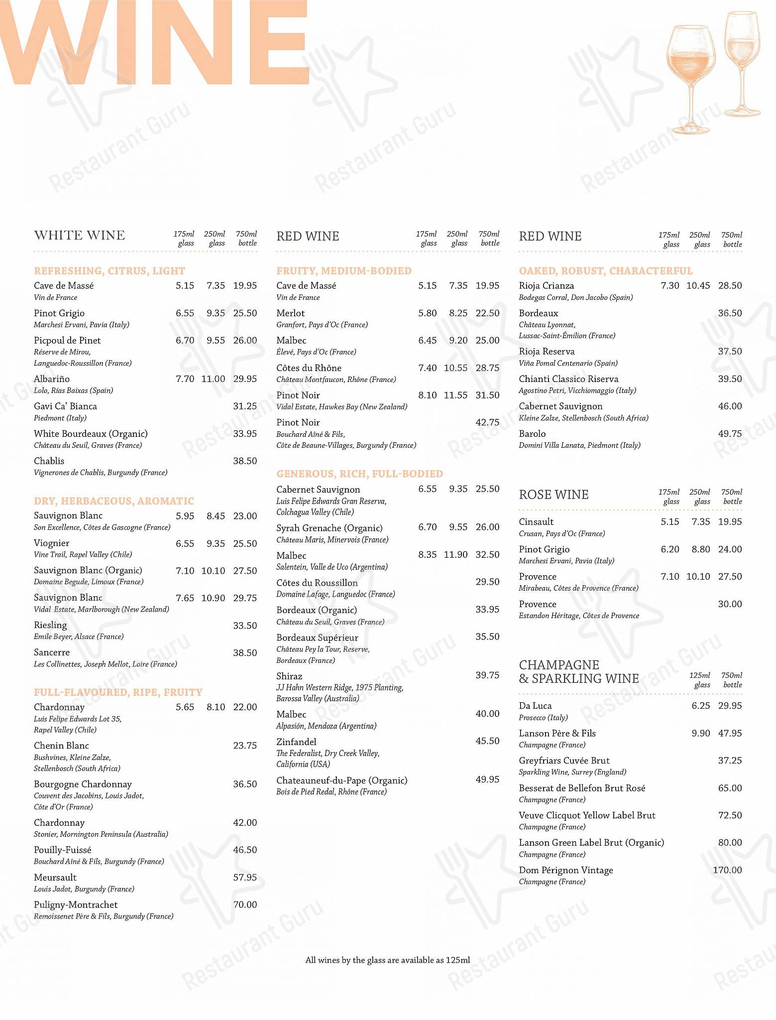 Menu at The Red Deer pub & bar, Horsham