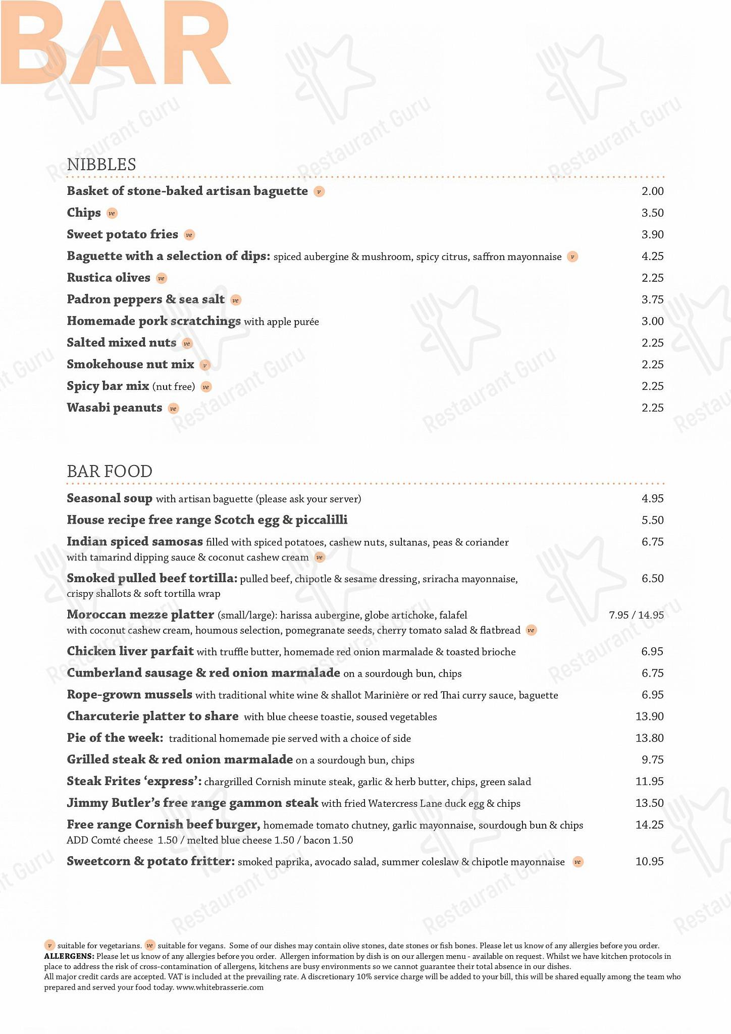 Menu at The Red Deer pub & bar, Horsham