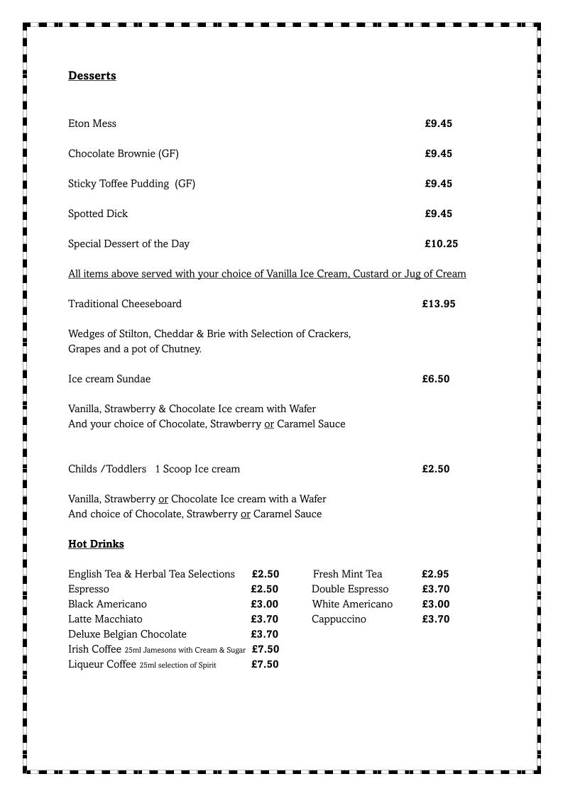Menu at The Red Lion pub & bar, Kensworth