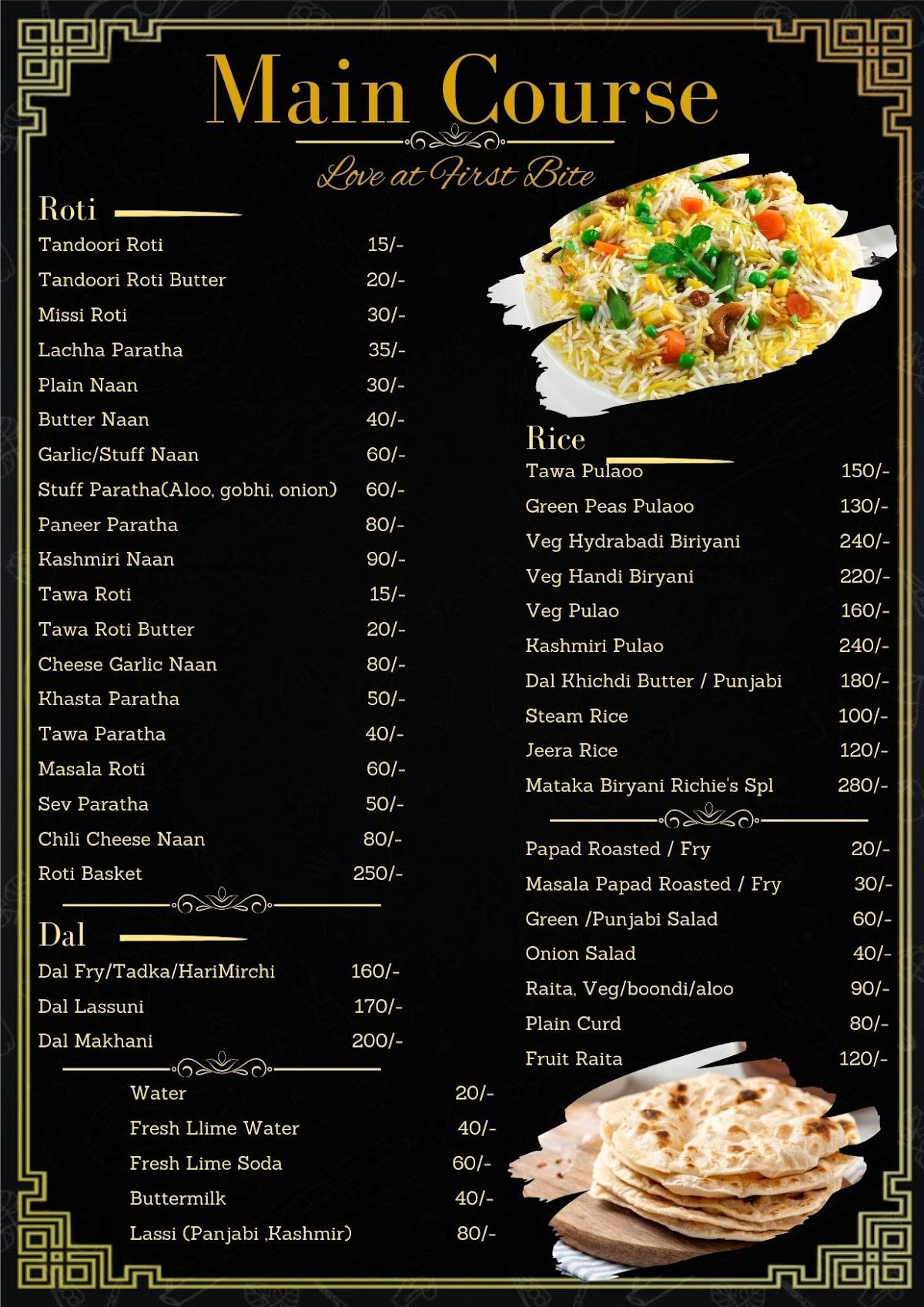 Menu at The Richie Rich, Indore