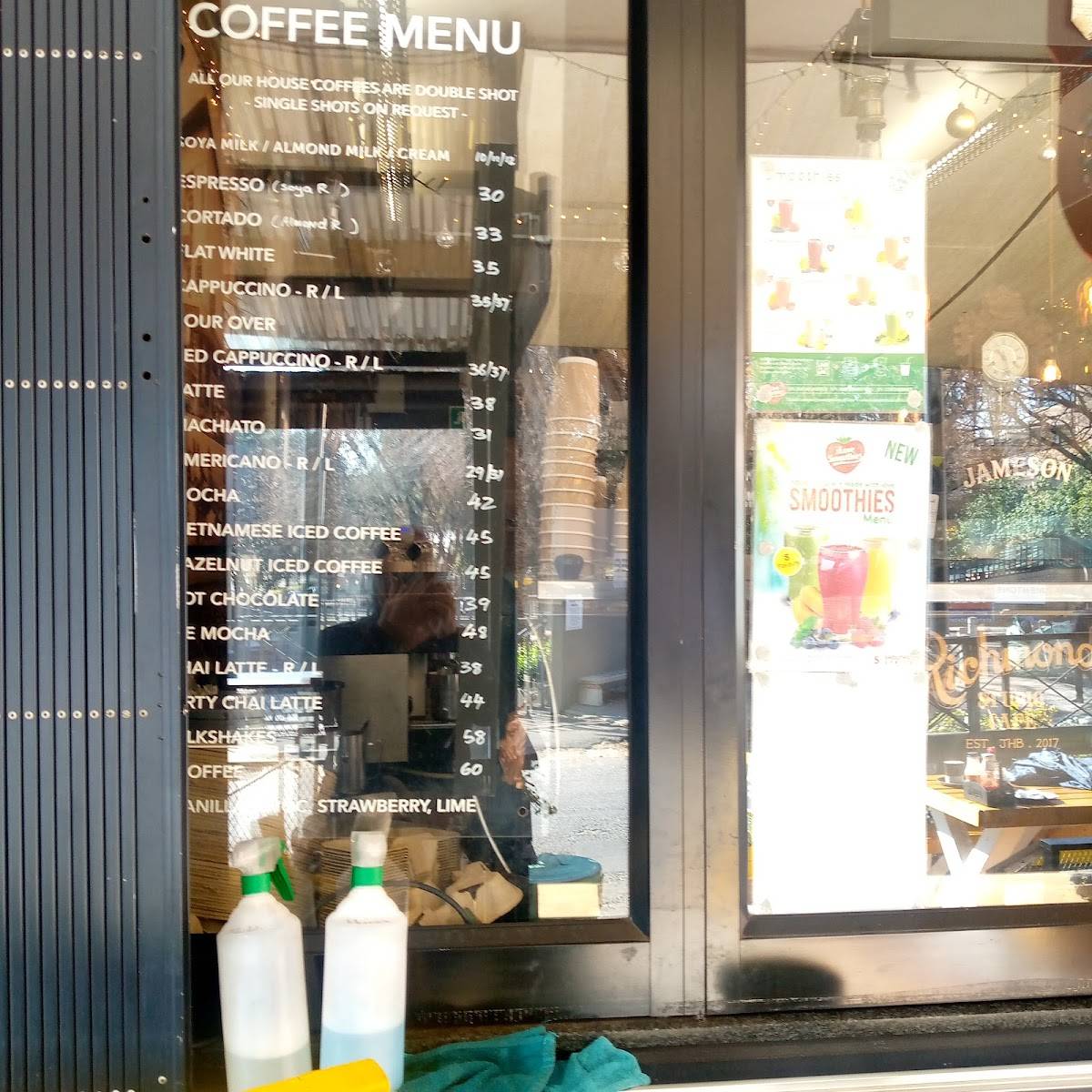 Menu at The Richmond Studio Cafe, Johannesburg