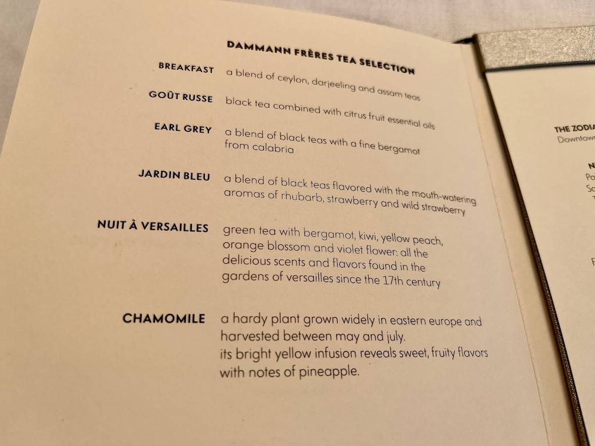 Menu at The Rotunda pub & bar, San Francisco