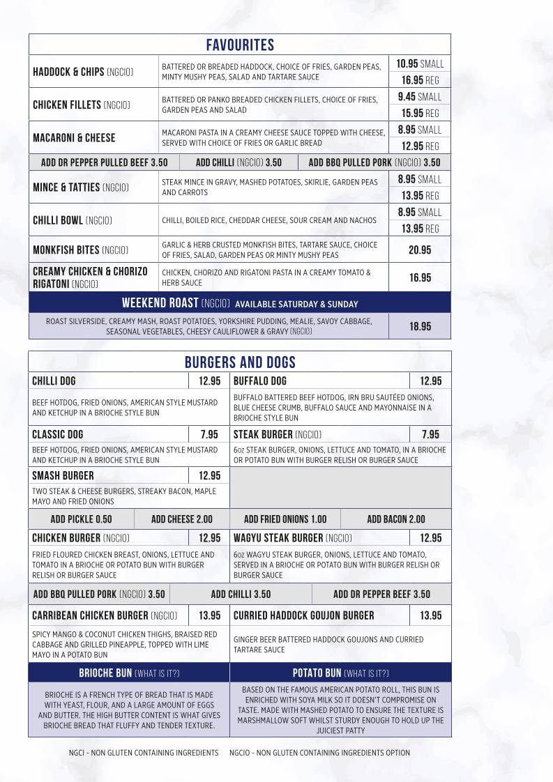 Menu at The Rustic Grill restaurant, Turriff