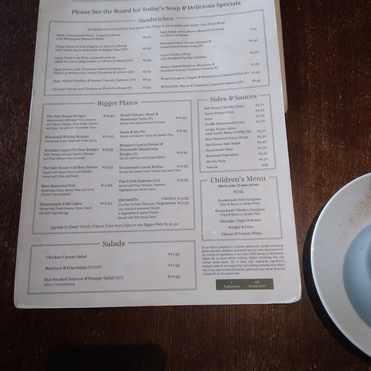 Menu at The Salt House Kitchen pub & bar, Sunderland