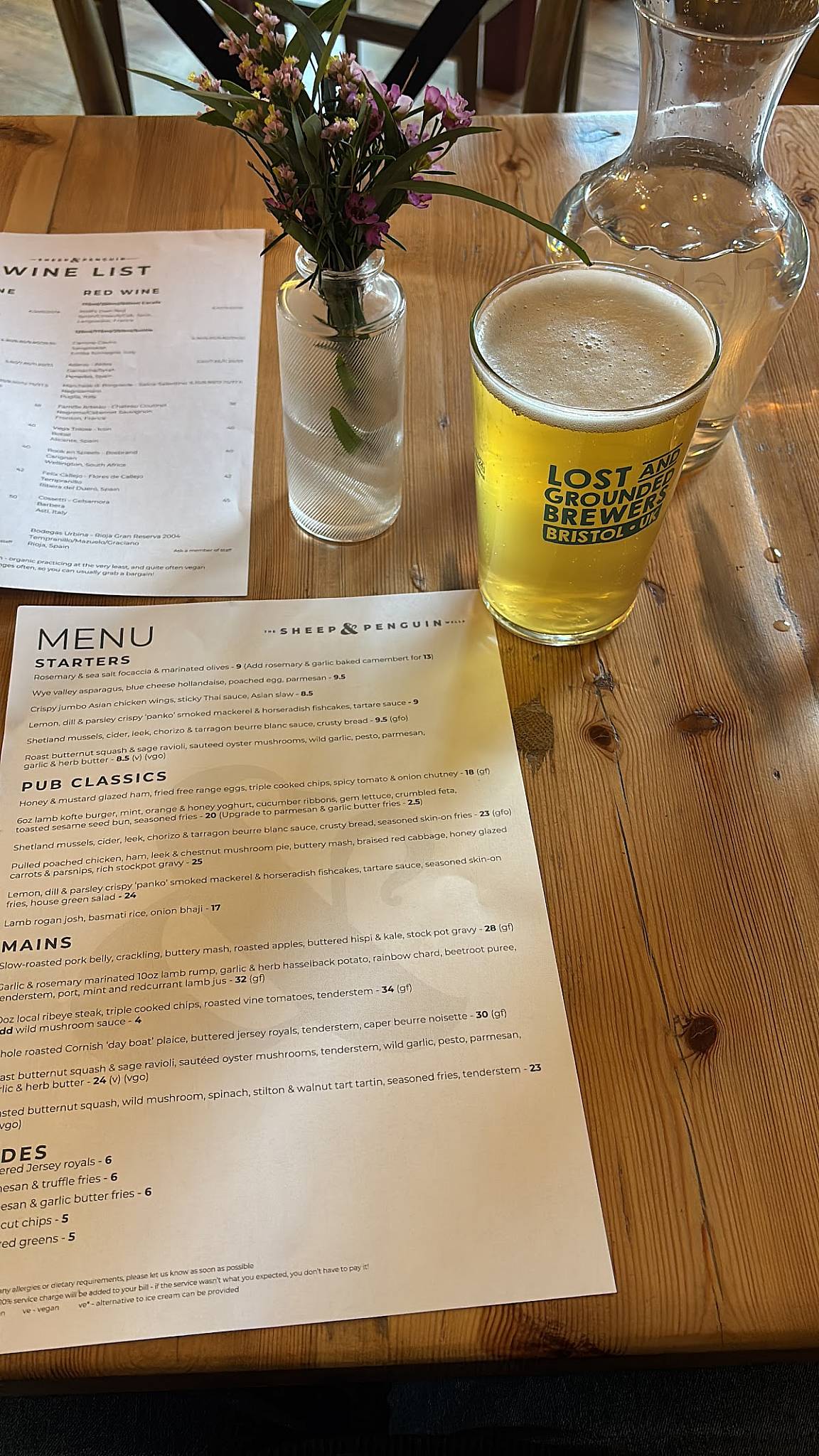 Menu at The Sheep & Penguin pub & bar, Wells