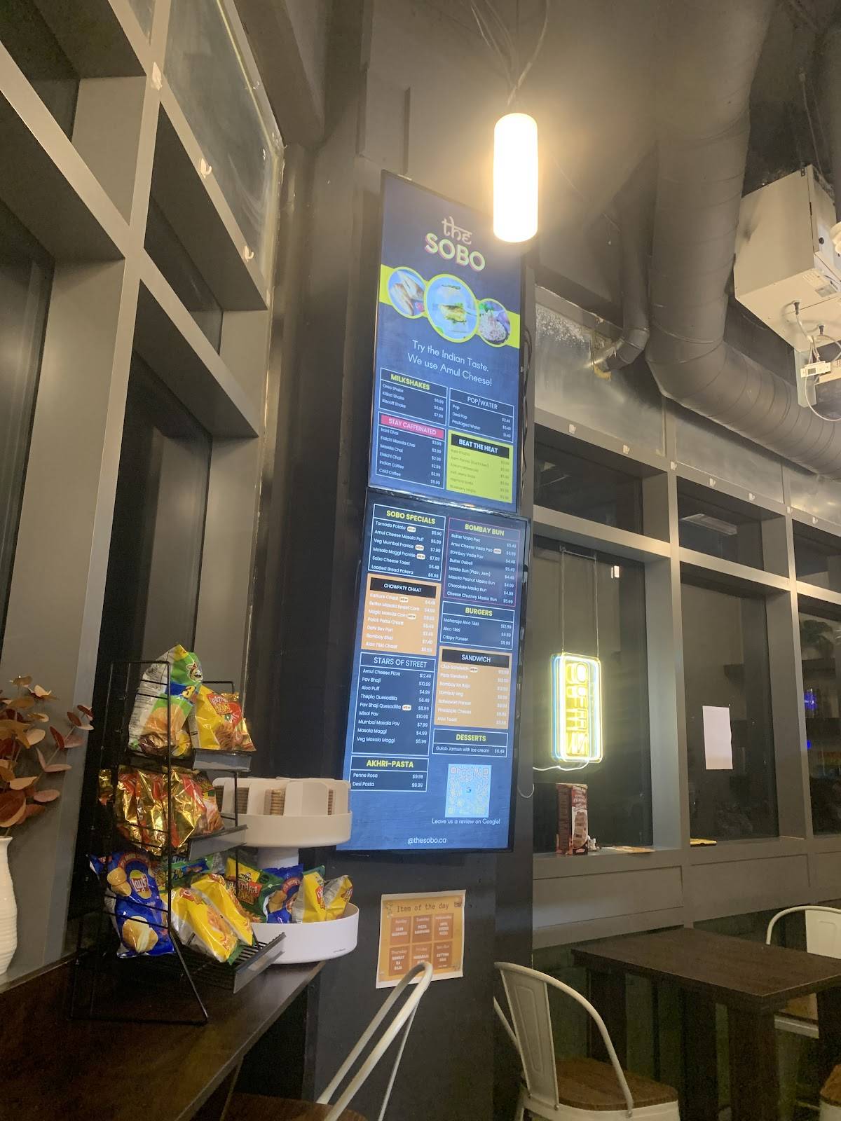Menu at The Sobo - Indian Street Food restaurant, Waterloo