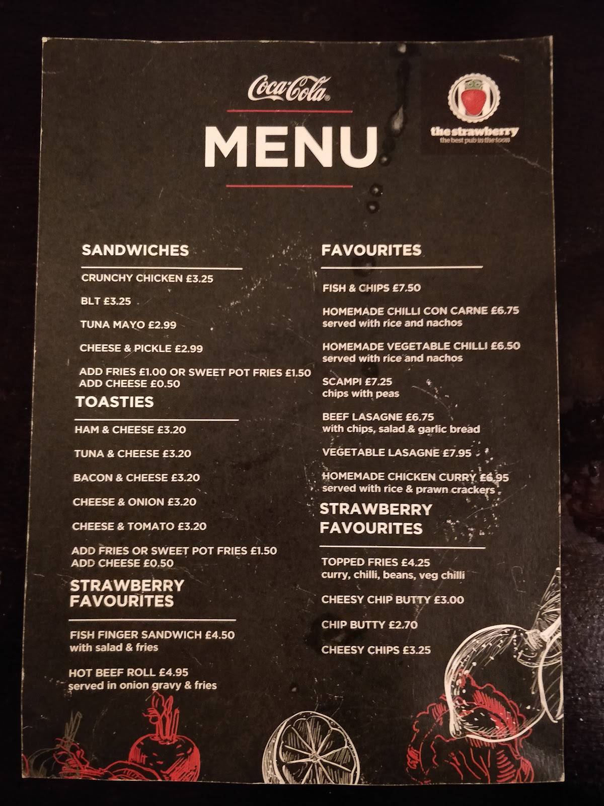 Menu at The Strawberry pub & bar, Newcastle upon Tyne