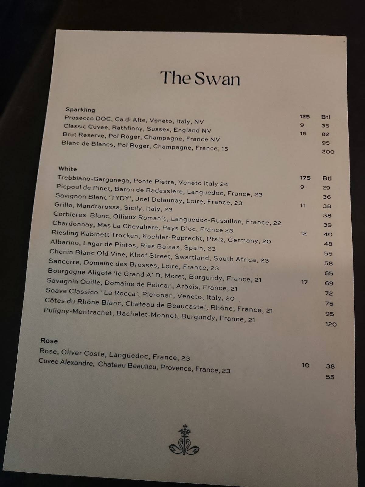 Menu at The Swan at Southrop pub & bar, Lechlade, Lechlade