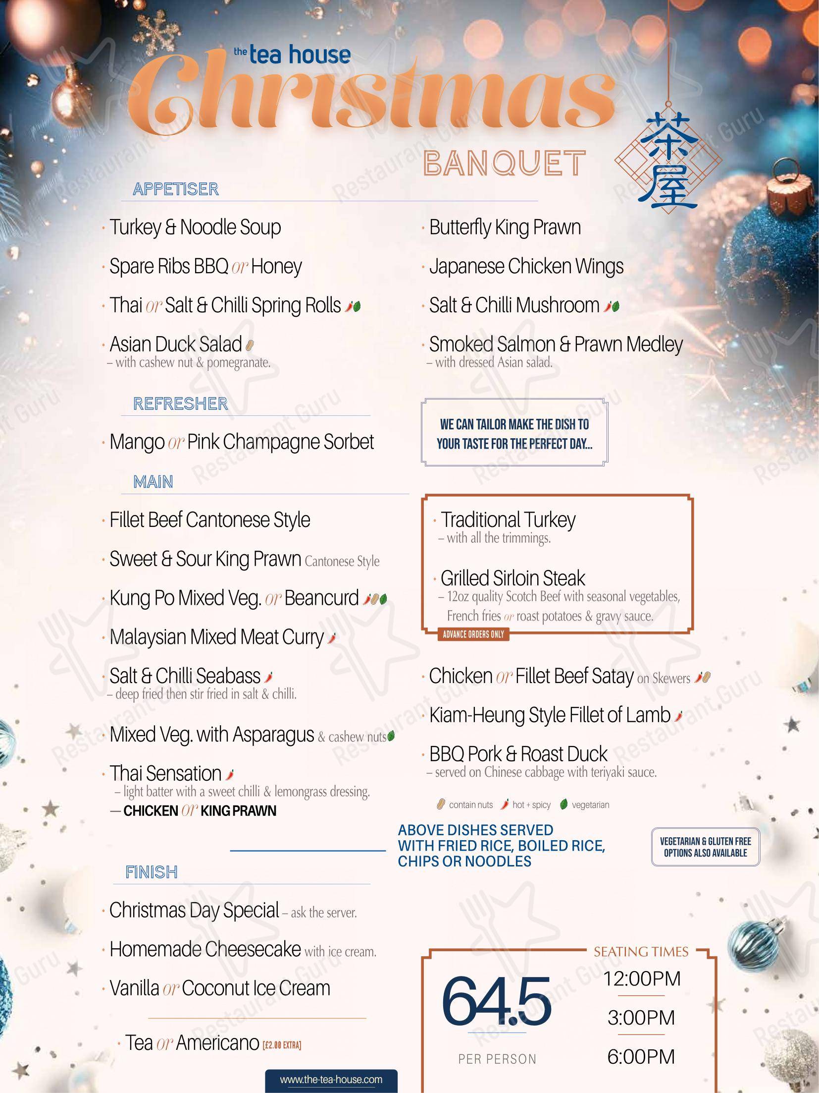 Menu at The Tea House restaurant, Larbert