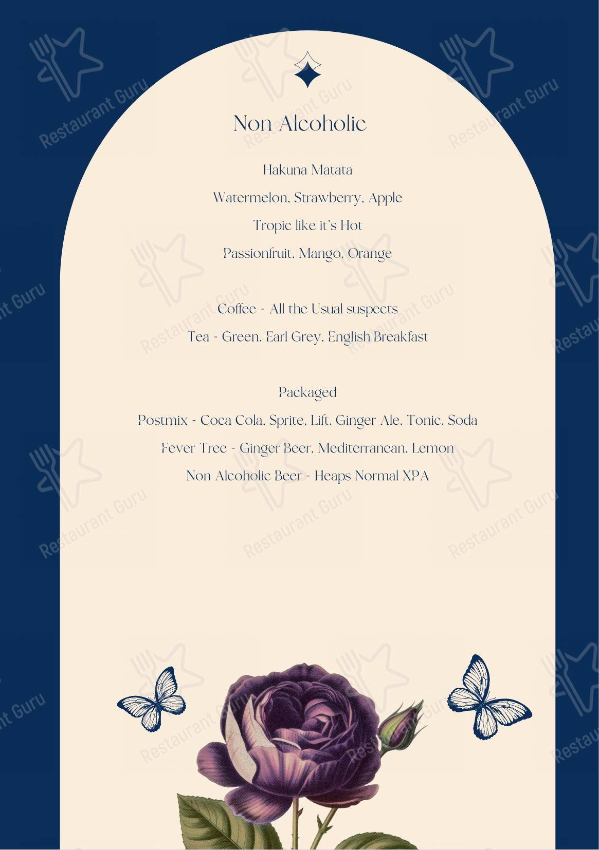 Menu at The Terrace Hotel pub & bar, Perth