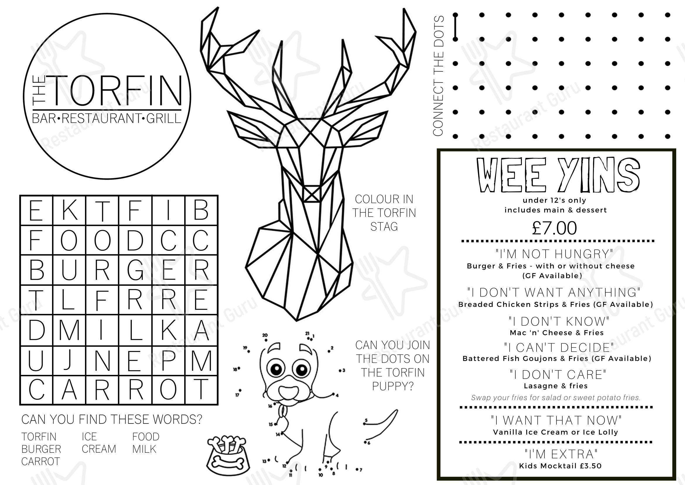 Menu at The Torfin pub & bar, Edinburgh