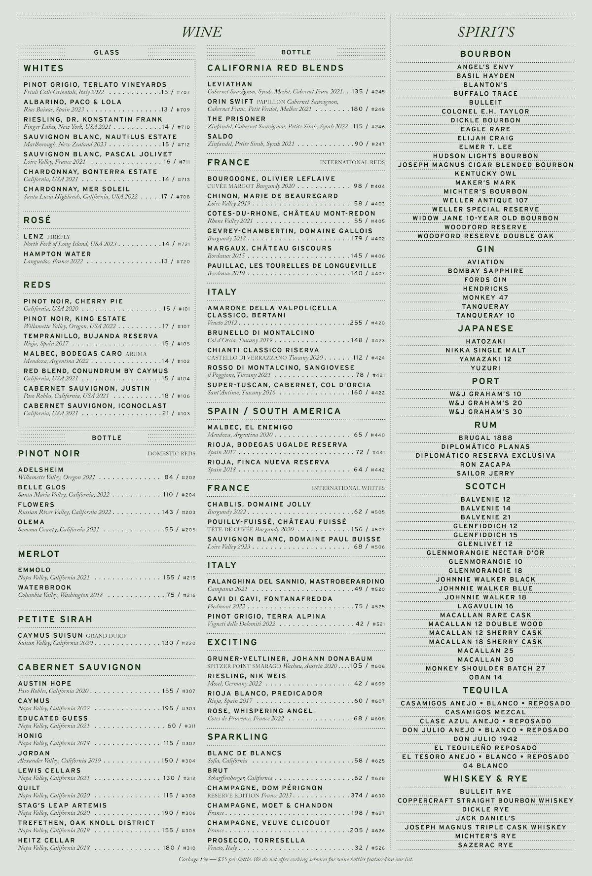 Menu at The Union restaurant, East Meadow