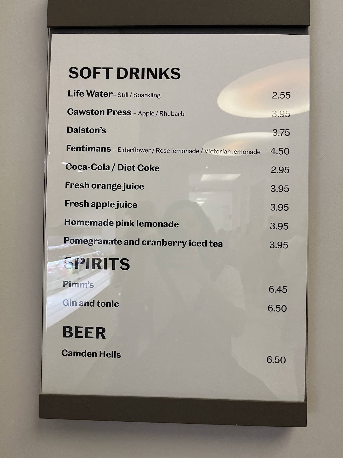 Menu at The V&A Cafe, London