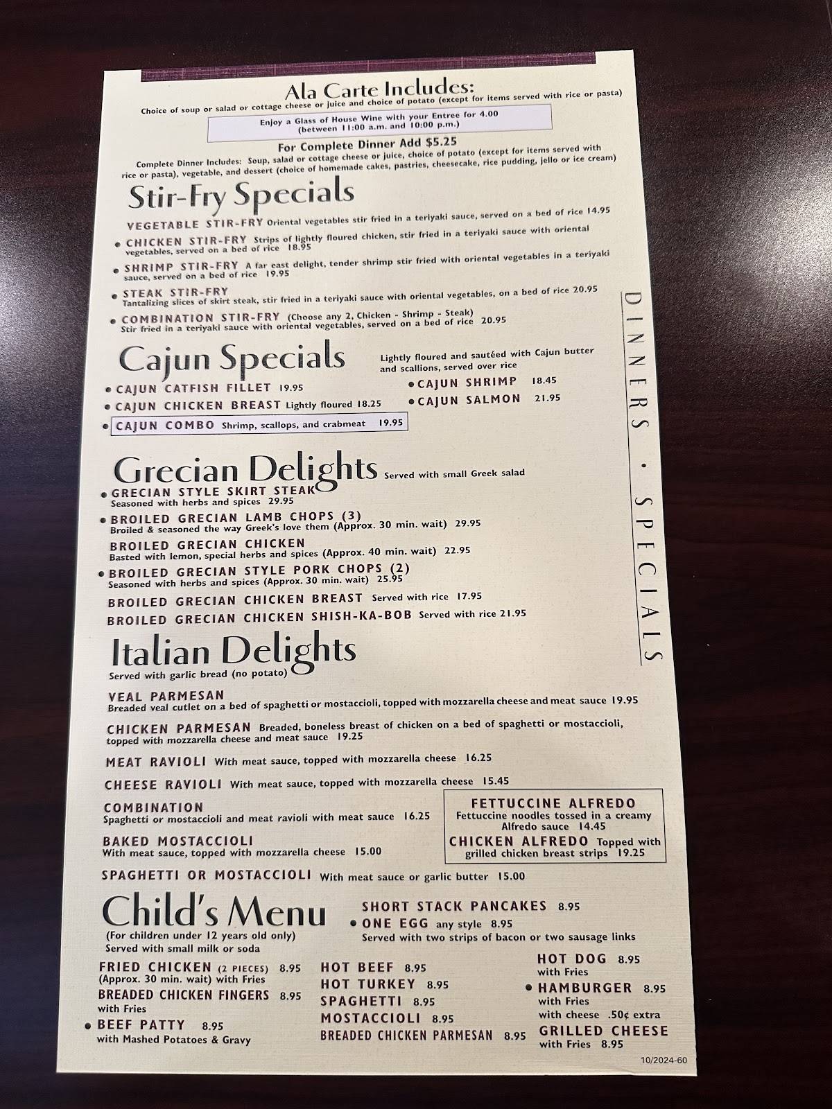 Menu at The View Restaurant, Bridgeview