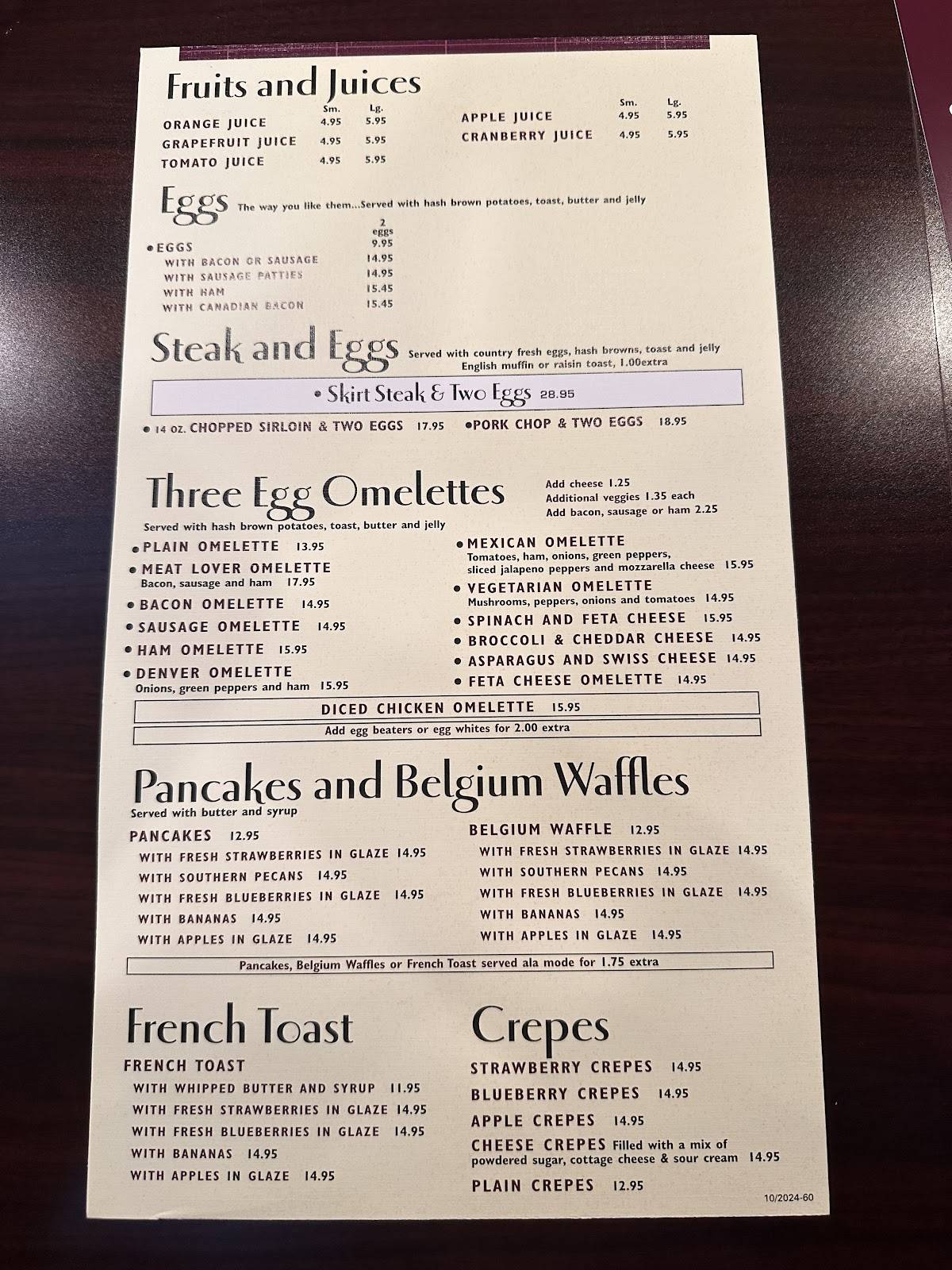 Menu at The View Restaurant, Bridgeview