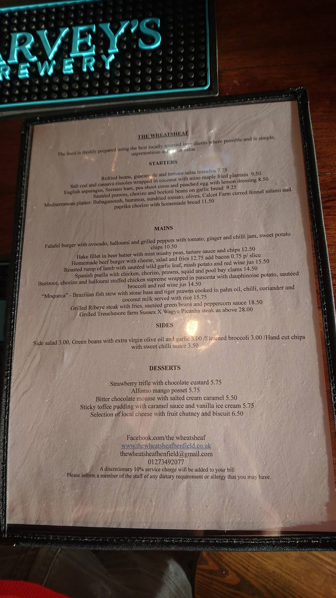 Menu at The Wheatsheaf Pub And Dining, Henfield