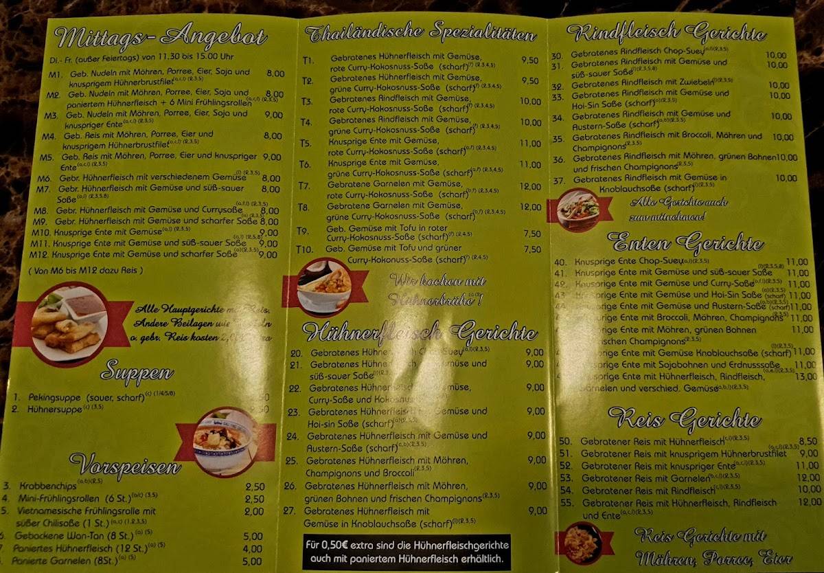 Speisekarte von Thien an restaurant, Dortmund
