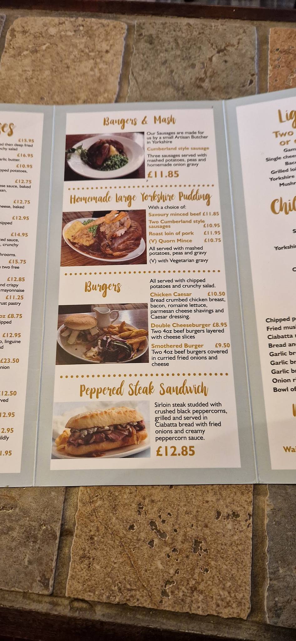 Menu at The Lord Nelson pub & bar, Thirsk