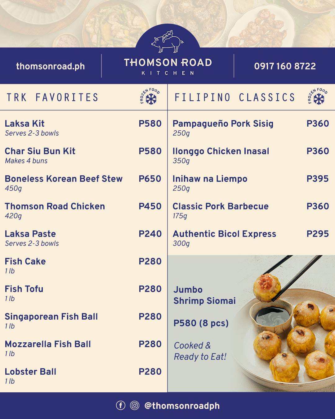 Menu at Thomson Road restaurant, Muntinlupa, C2GG+2VC Molito Lifestyle ...
