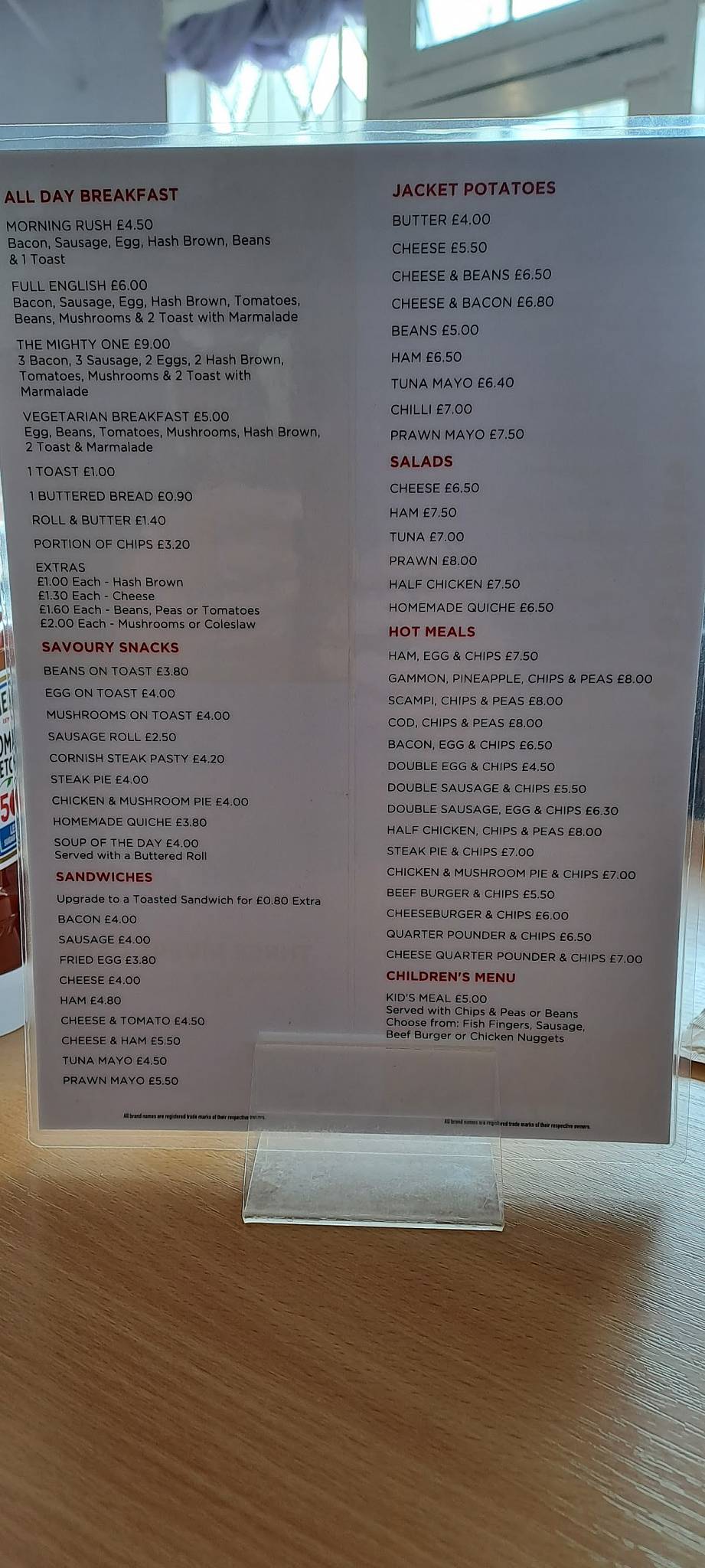 Menu at Three Rivers Café cafe, Truro