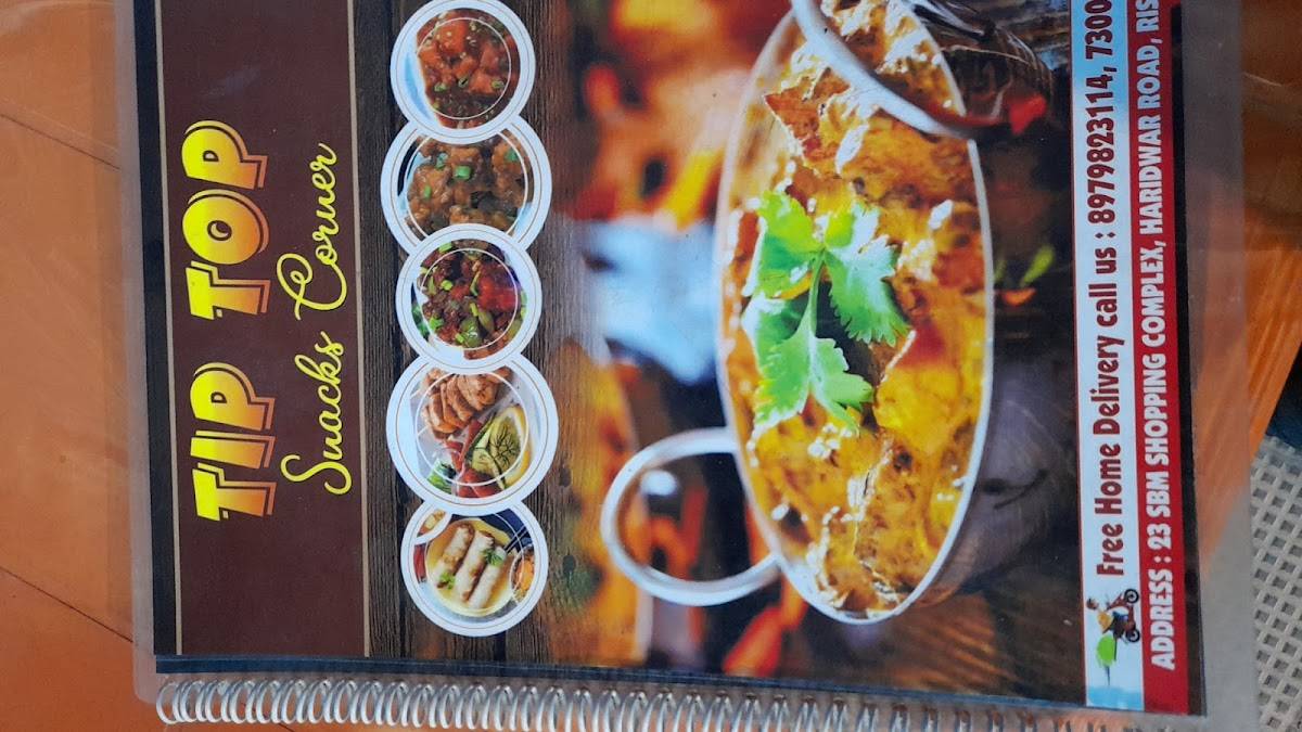 Menu at Tip top snacks corner & Resturant, Rishikesh, 23 SBM Shopping ...