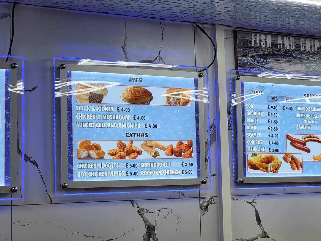 Menu at Tisbury Traditional Fish and Chips restaurant, Tisbury