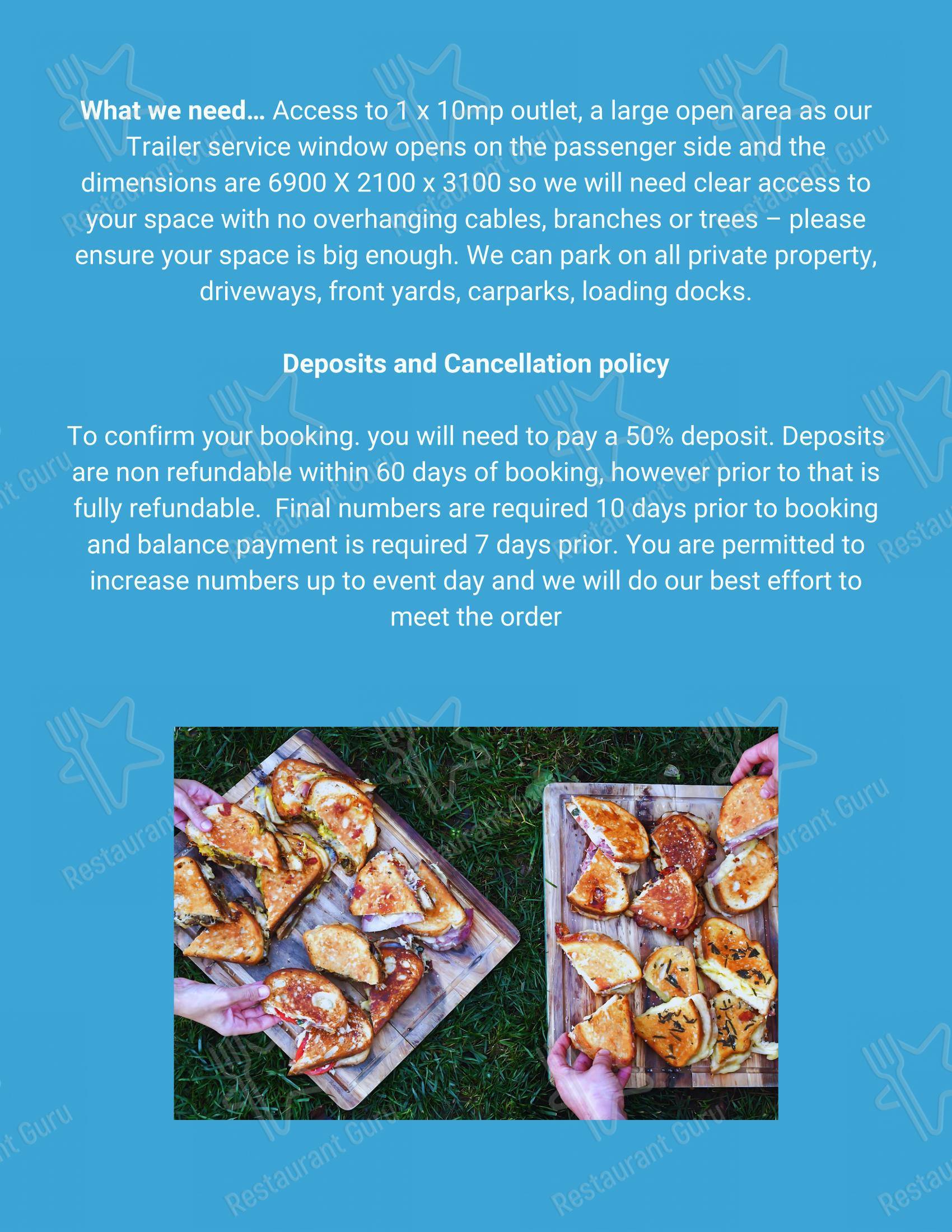 Menu at Toasted Truck and Deli - Moorabbin, Moorabbin