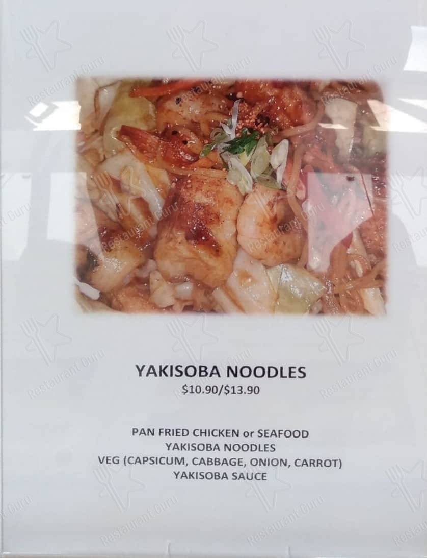 Menu at Tokyo kitchen restaurant, Auckland, 329E Ti Rakau Dr