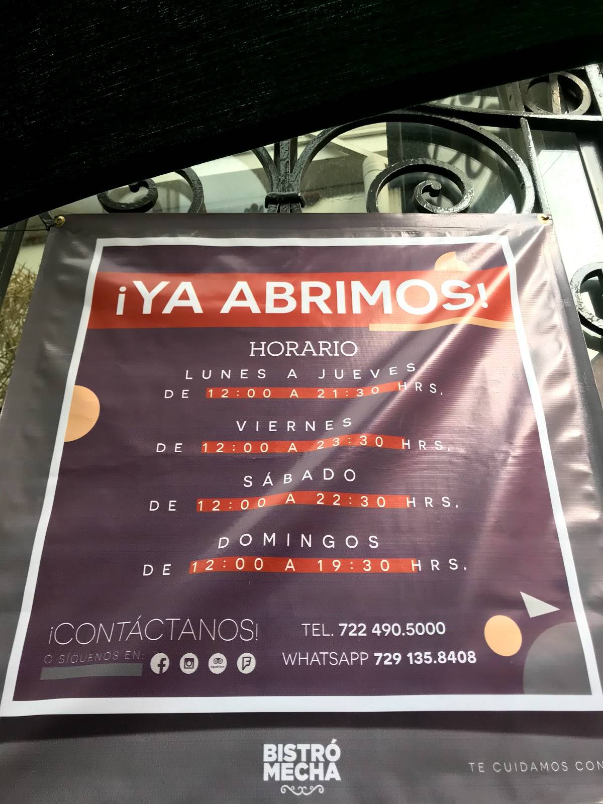 Carta del restaurante Bistro Mecha Centro Histórico, Toluca del Lerdo