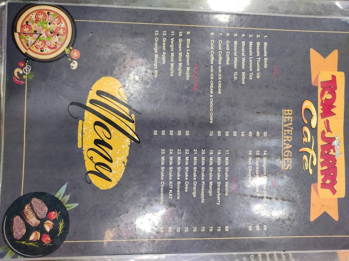 Menu at Tom & Jerry Cafe, Cuttack