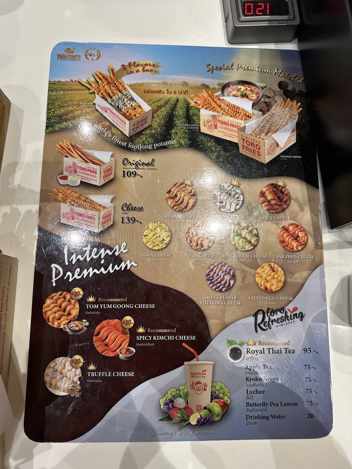 Menu at Toro Fries, Icon Siam 6th Floor restaurant, Bangkok
