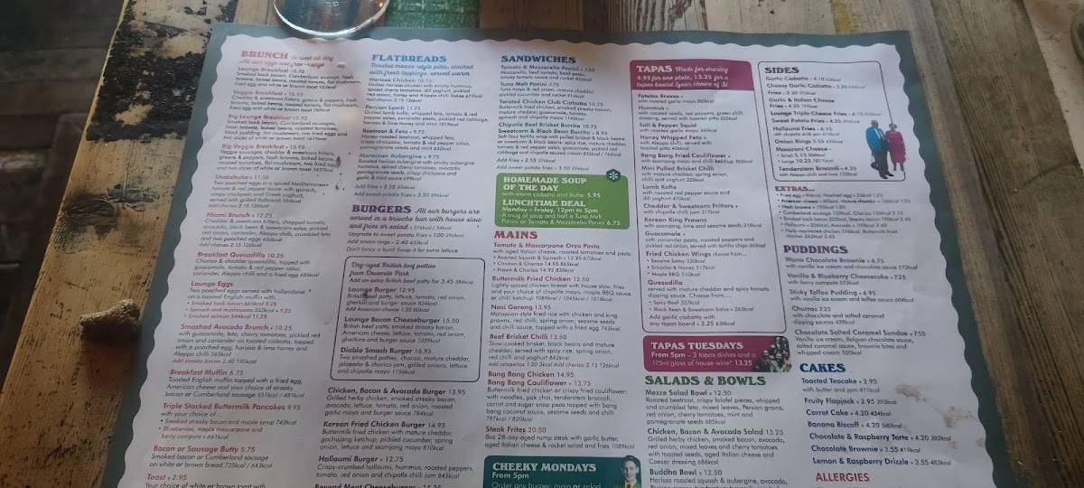 Menu at Toro Lounge pub & bar, Cirencester